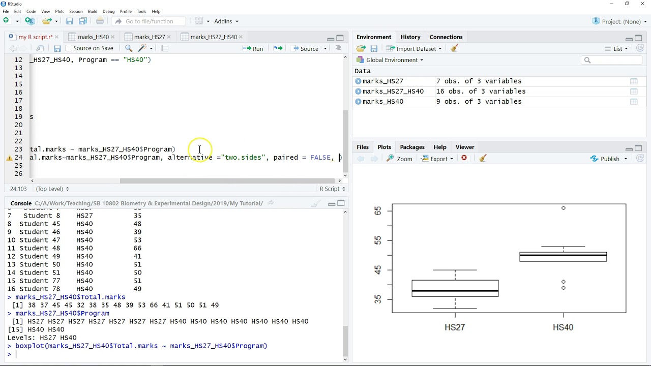 R tutorial No 5 Two independent samples t test - YouTube