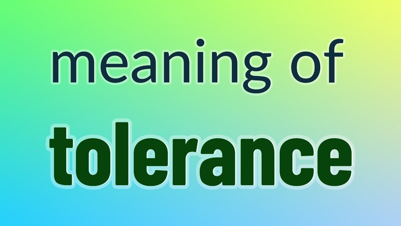 Tolerance - 92 English Vocabulary Flashcards - YouTube