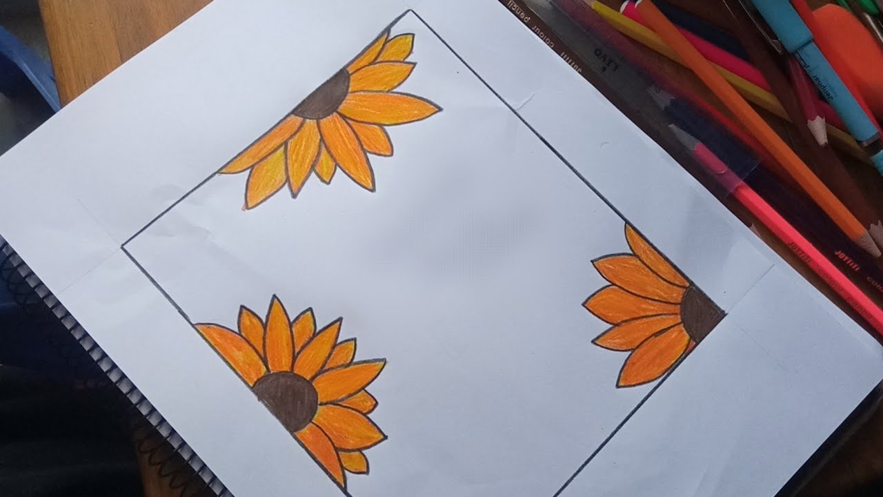 Cover Page Drawing/বন্ধু খাতা/কভার পেজ /easy drawing - YouTube