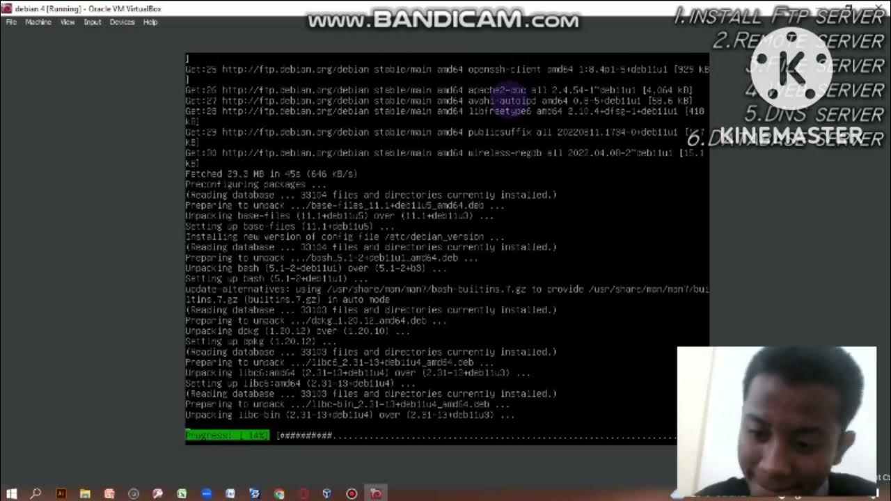 instalasi Ftp server, remote server, file server ,web server , DNS server , database server ...