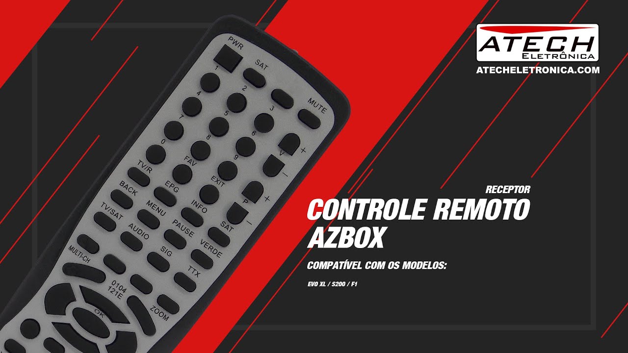 Controle Remoto Receptor Azbox EVO XL (780260) - YouTube