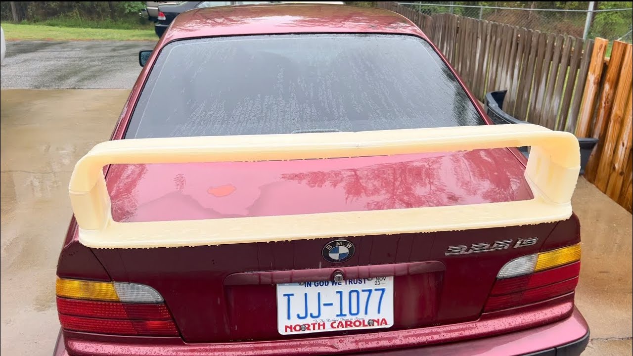 E36 LTW wing install - YouTube