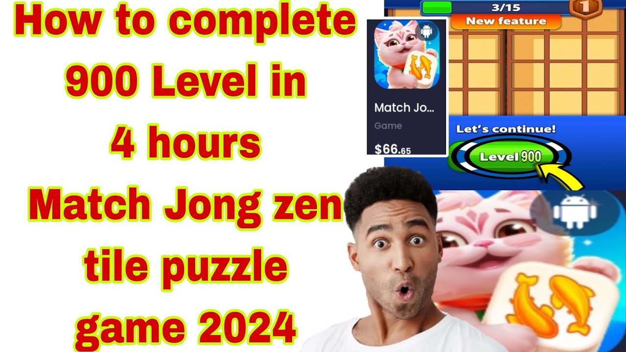How to complete 900 Level Match Jong zen tile puzzle game 2024 - YouTube
