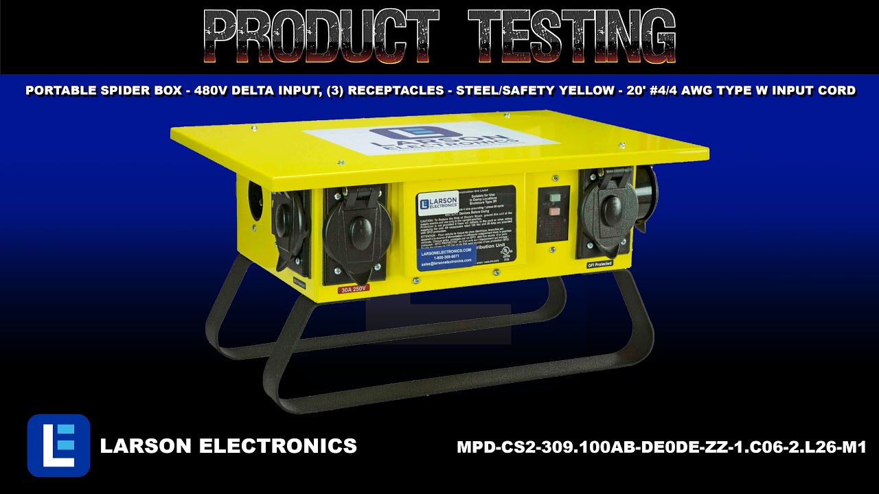 Portable Spider Box - 480V Delta Input, (3) Receptacles - Steel/Safety ...