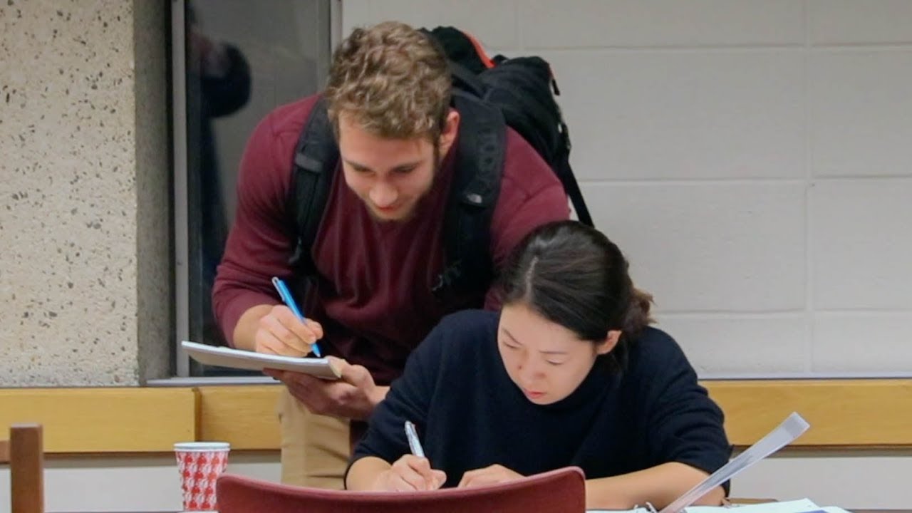Invading People's Personal Space in the Library Prank - YouTube