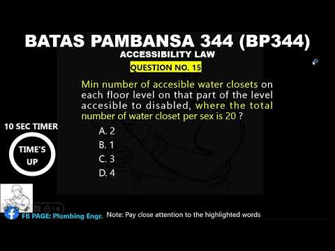 BATAS PAMBANSA 344 (BP344) MASTER PLUMBER BOARD EXAM QUESTIONS - YouTube