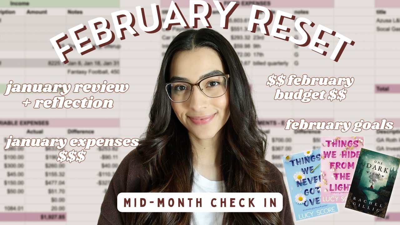 FEBRUARY MID-MONTH CHECK-IN💸 budget w/me, month expenses & goals ...