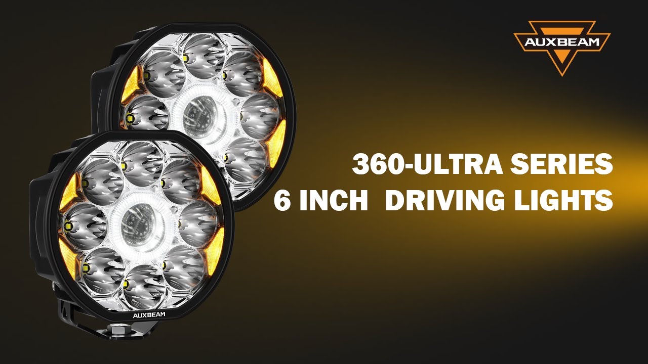 Auxbeam® 360-Ultra Series 6 Inch Spot Driving Lights with White DRL ...