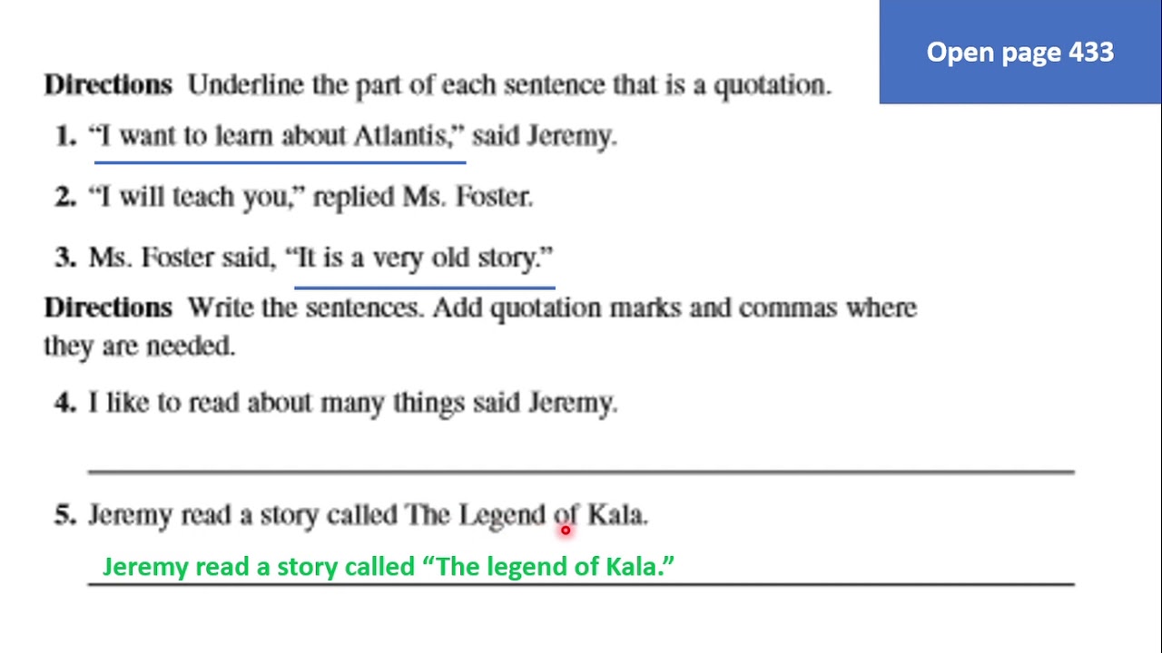 Grammar Grade 3 Quotations marks PART 2 - YouTube