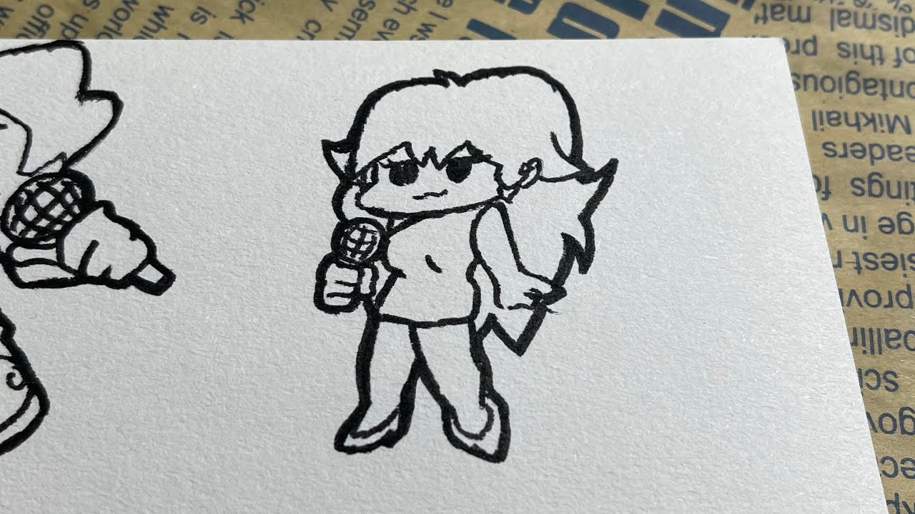 How to draw a Girlfriend in 3 minutes - Friday Night Funkin (step by ...