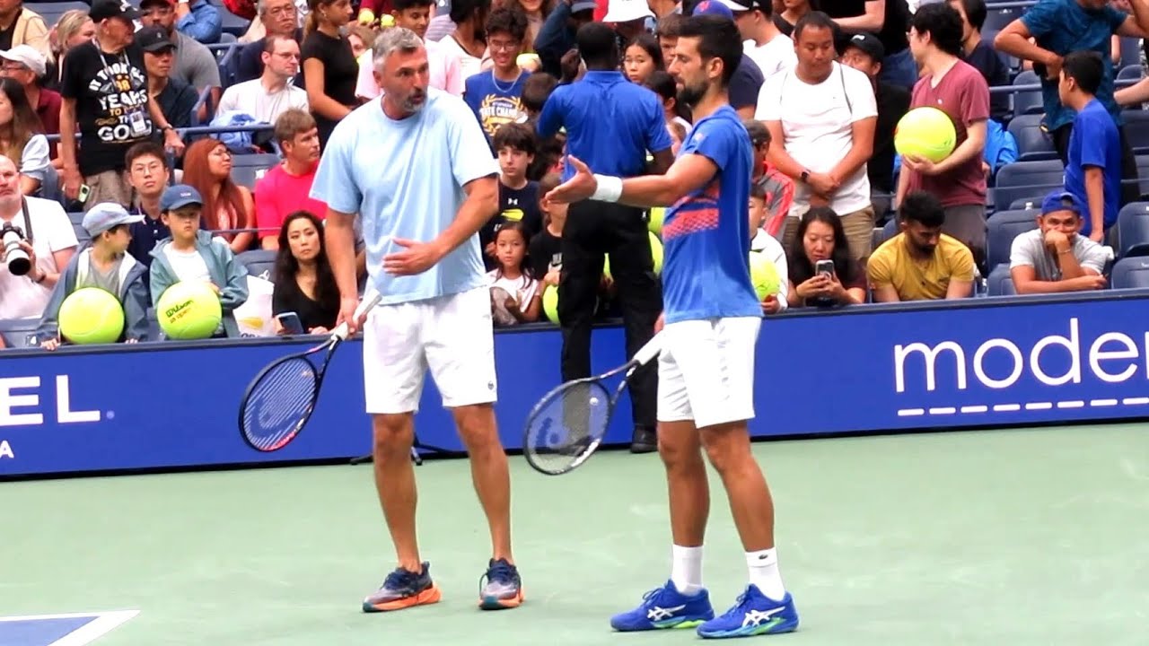 Novak Djokovic Angry Argues with Team at US Open 2023 Practice - YouTube
