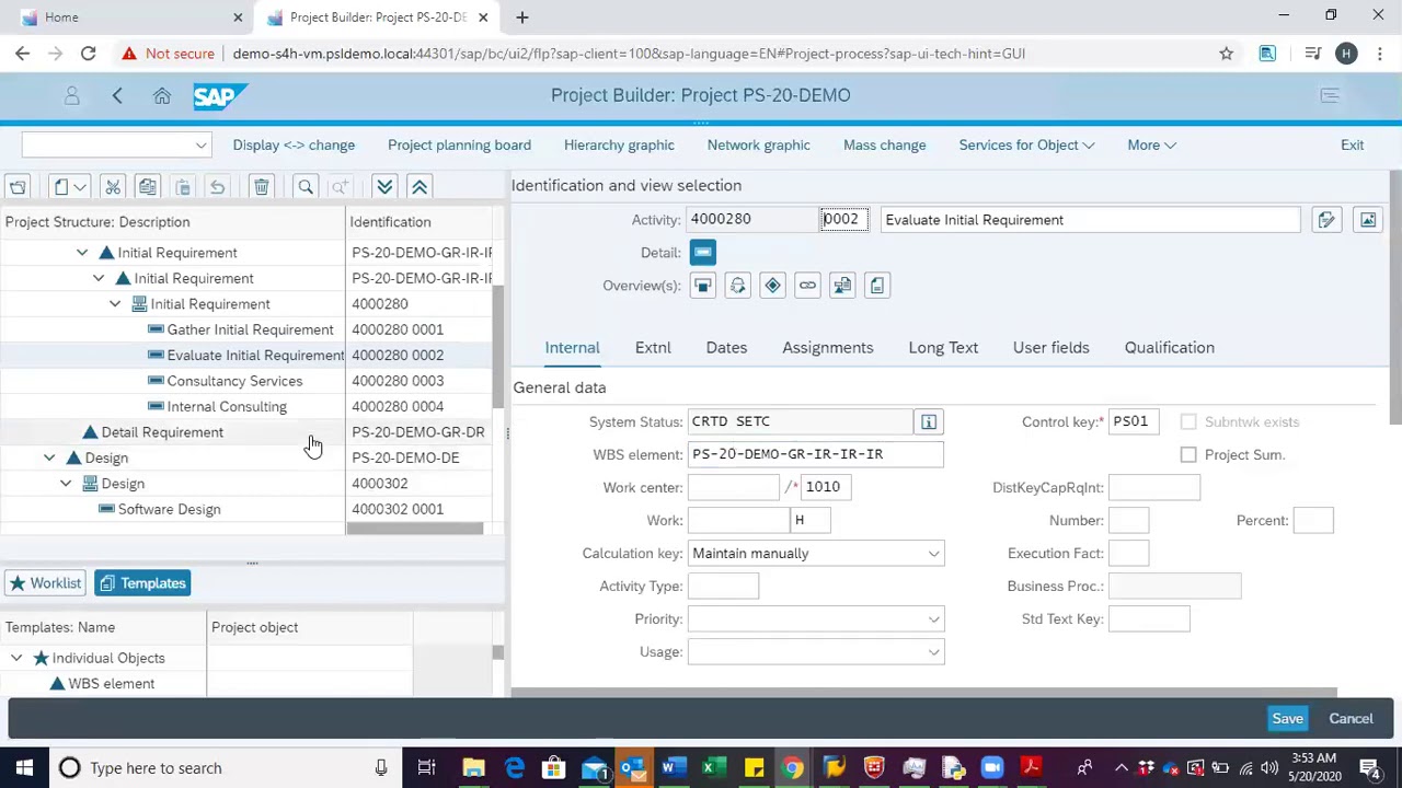 SAP S/4HANA Project Scheduling - YouTube