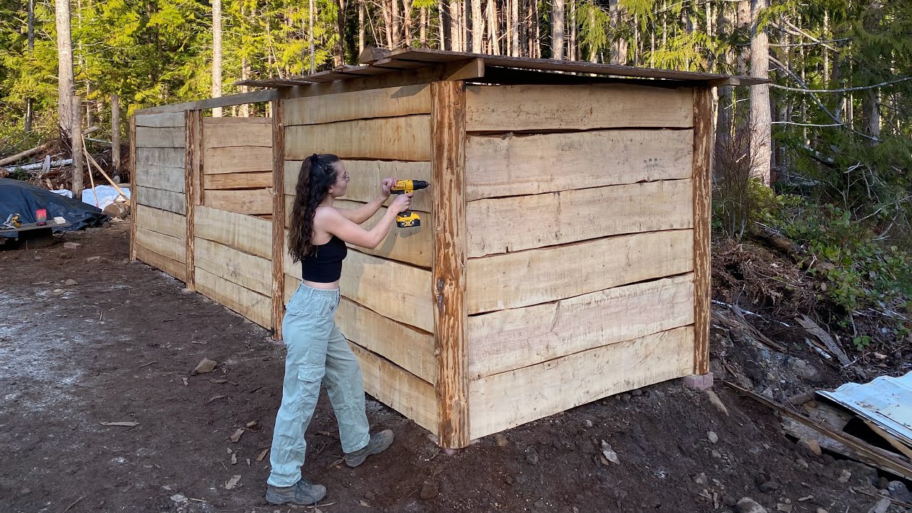 She builds the LARGEST COMPOST BIN you have ever seen | DIY without ...