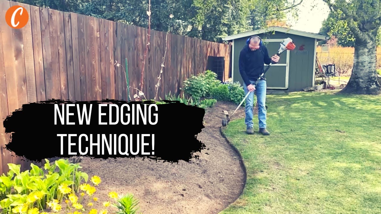 How to Edge Your Lawn with Your Line Trimmer - YouTube