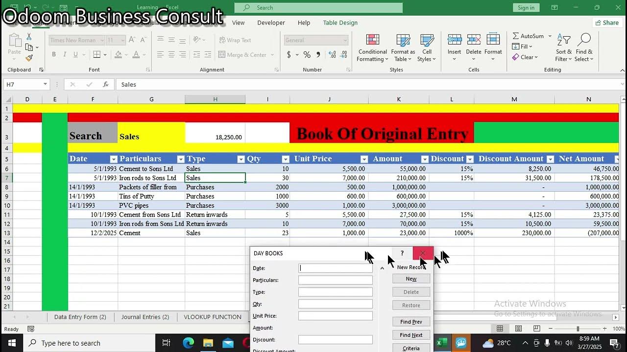Creating Easy Data Entry Form in Excel - YouTube