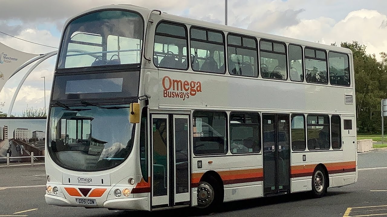 Omega busway X London bus at Manchester Airport bus station - YouTube