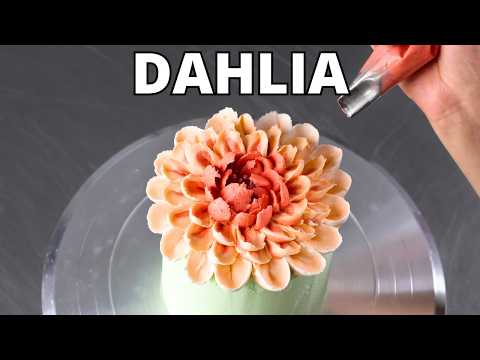 How to Pipe a Giant Dahlia Cake - Bold Flower for Beginners