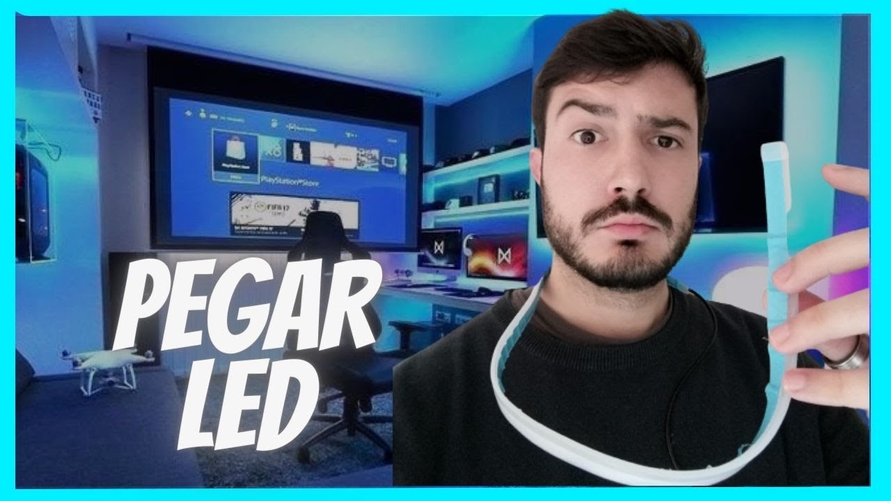 COMO INSTALAR UNA TIRA DE LED EN UNA **PARED** / SIN PEGAMENTO NI ...
