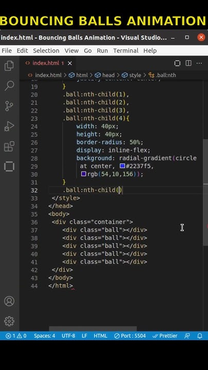Bouncing Balls Animation Html Css Youtube