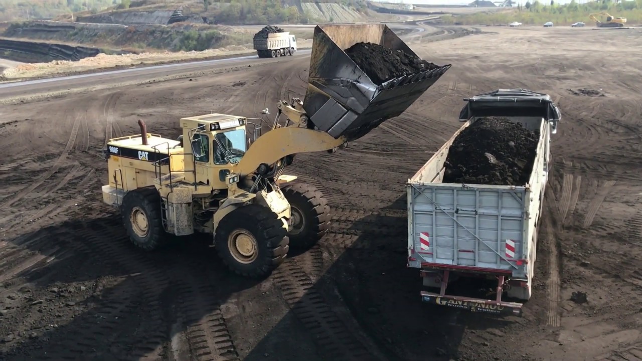 Caterpillar 988F Wheel Loader Loading Coal On Trucks - Labrianidis SA ...