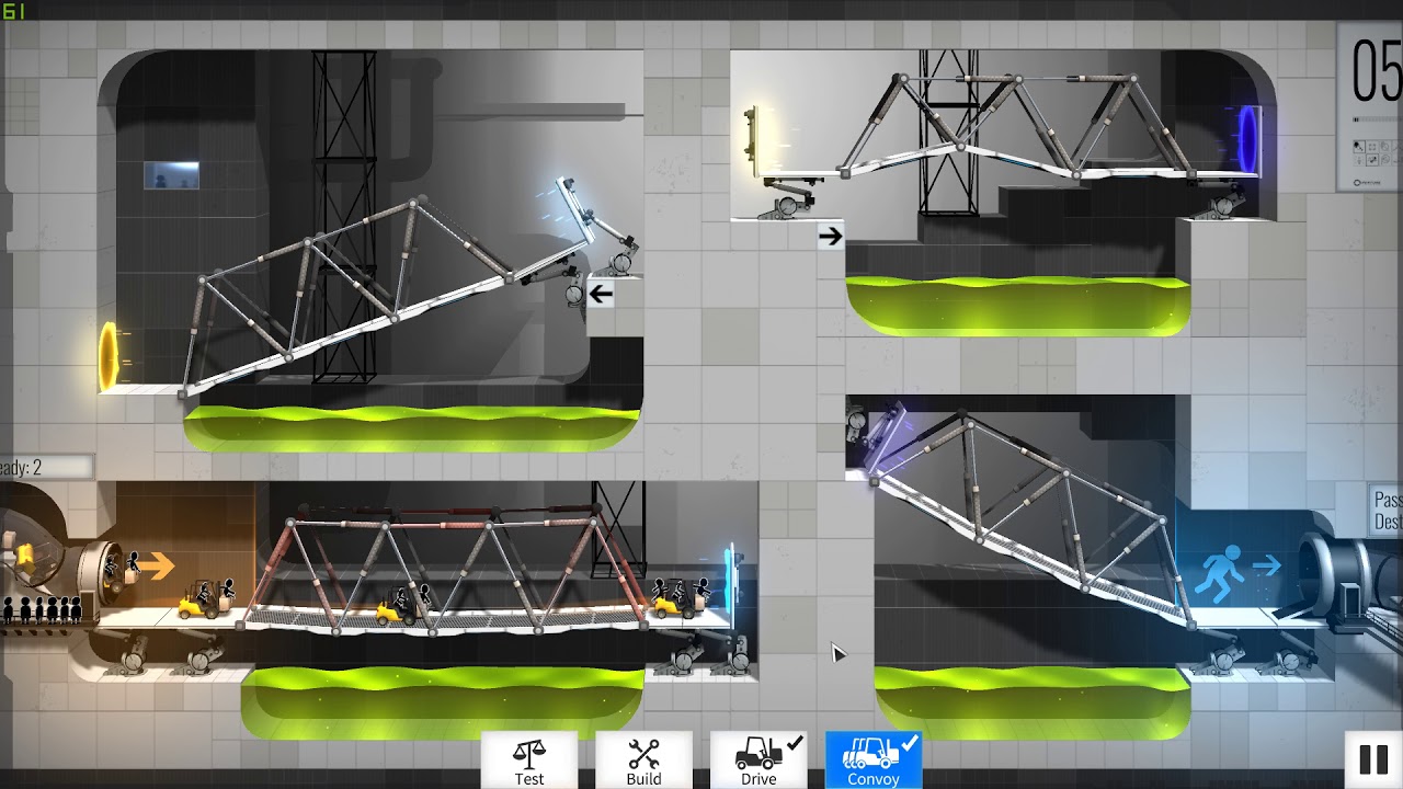 Bridge Constructor Portal - Levels 1-10 Completed - YouTube