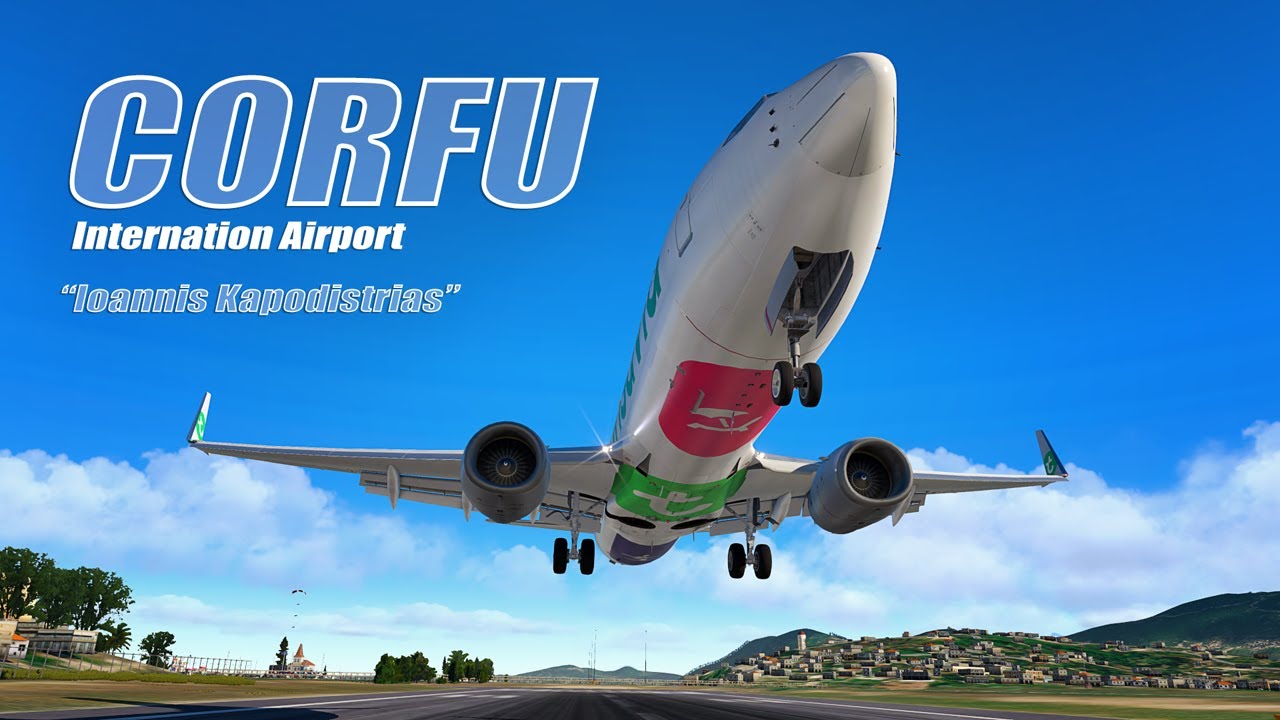 CORFU CROSSWIND LANDING RUNWAY 35 | X PLANE | ZIBO - YouTube