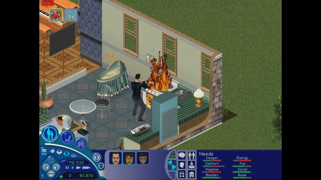 The Sims Gameplay. Episode 12: 5 Sim Lane, The Goth Family (Longplay ...