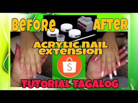DIY ACRYLIC nail EXTENSION (TUTORIAL TAGALOG) @roxannevlog1010 - YouTube