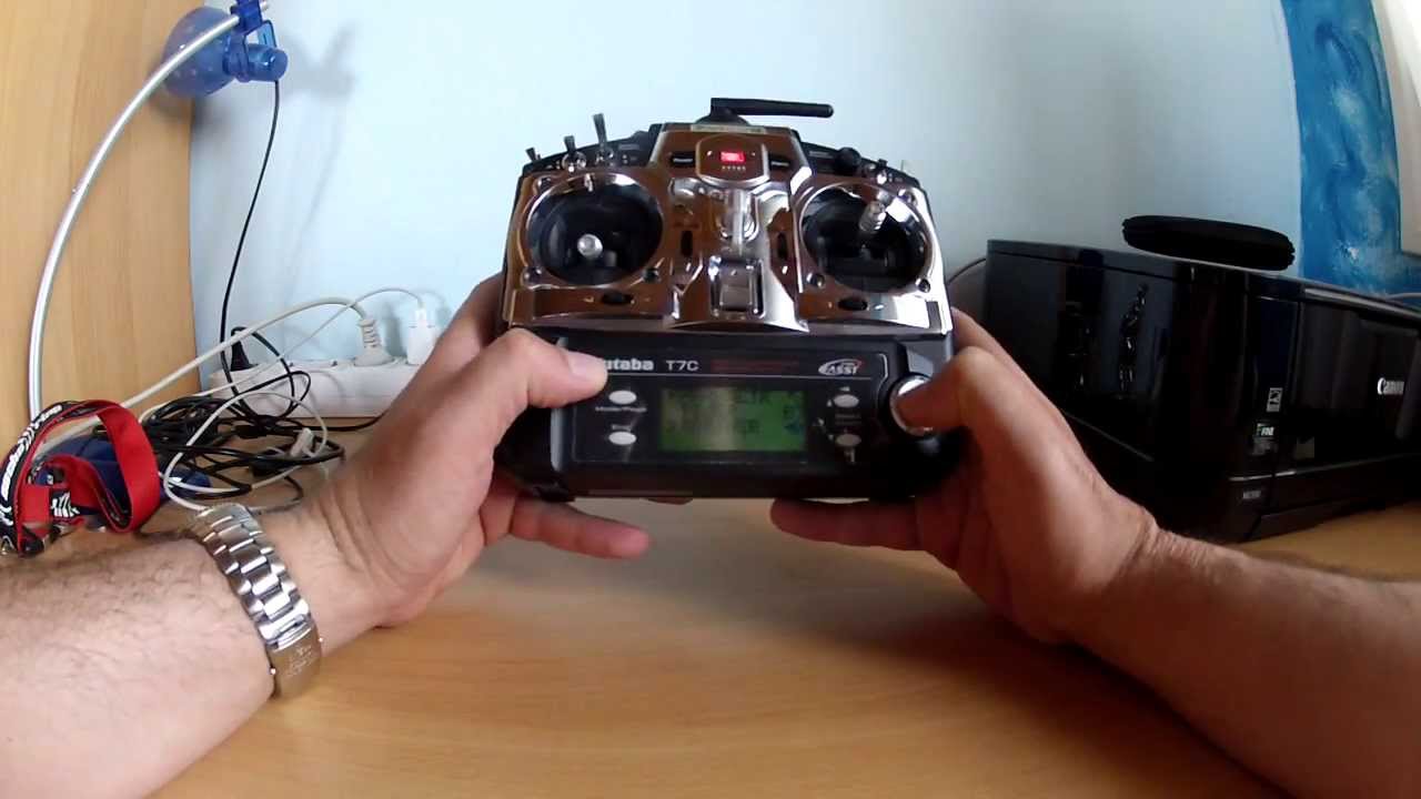 R/C Futaba T7C using 3 position switch for flaps setup - YouTube