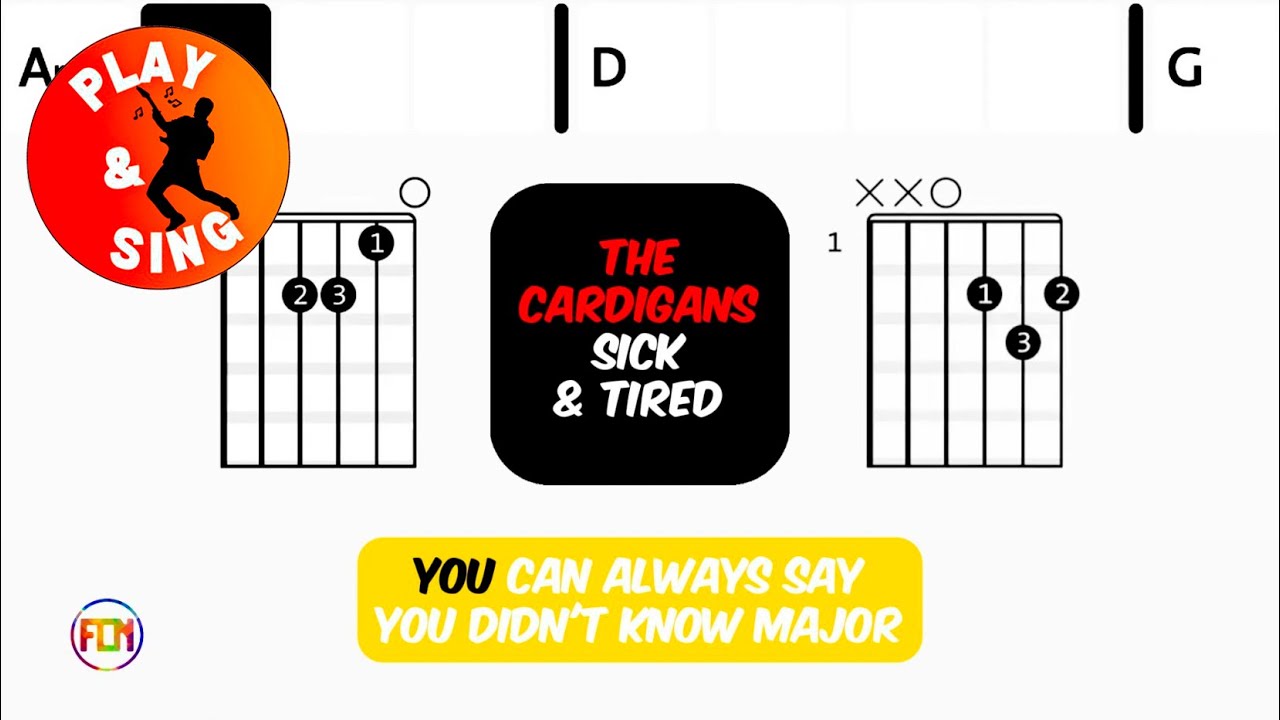 The Cardigans - Sick & Tired | Scrolling Guitar Chords & Lyrics - YouTube