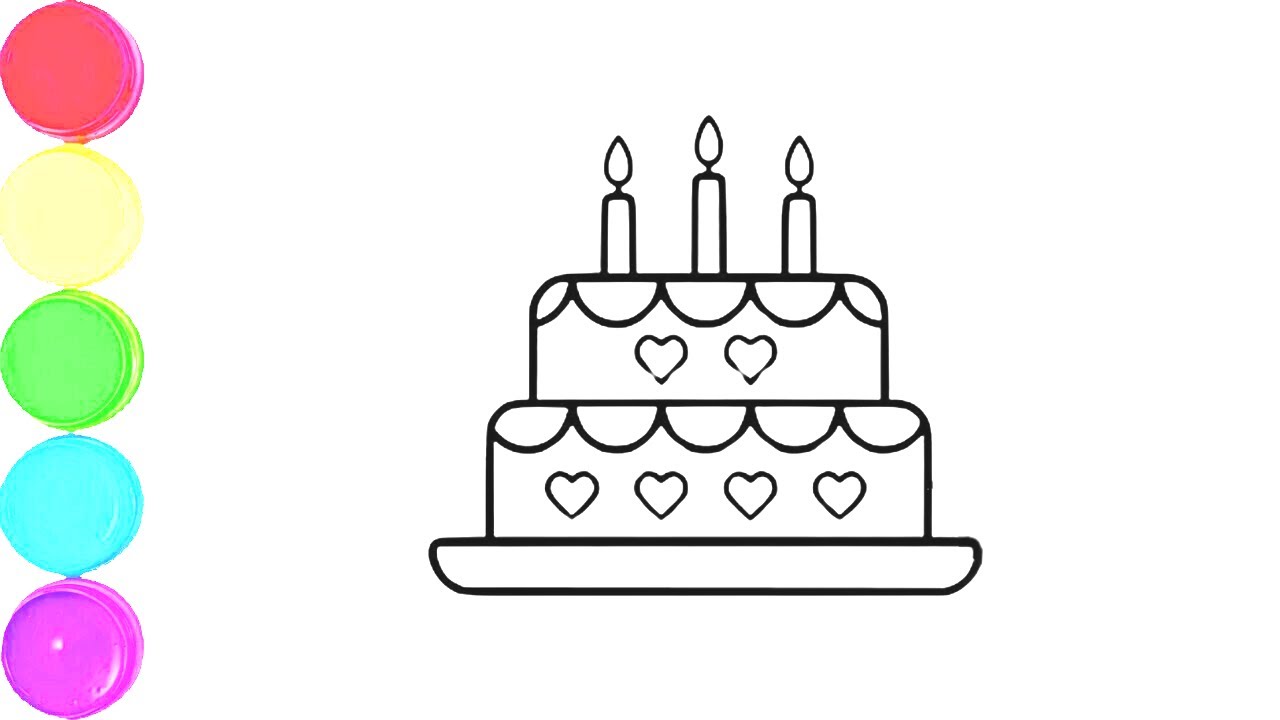 Set Birthday Cakes How to Draw a Birthday Cake - YouTube