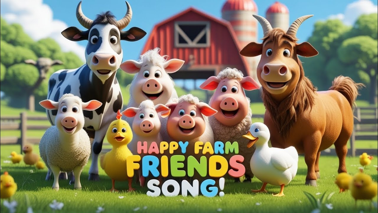Happy Farm Friends Song |Animal Sound & Name for Kid |Learn Farm ...