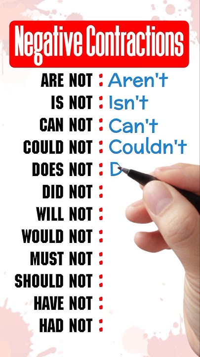 Negative Contractions in English - YouTube