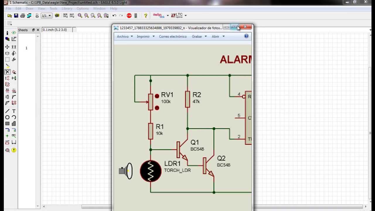 Alarma con barrera laser - Esquemático en Eagle 1° parte. - YouTube