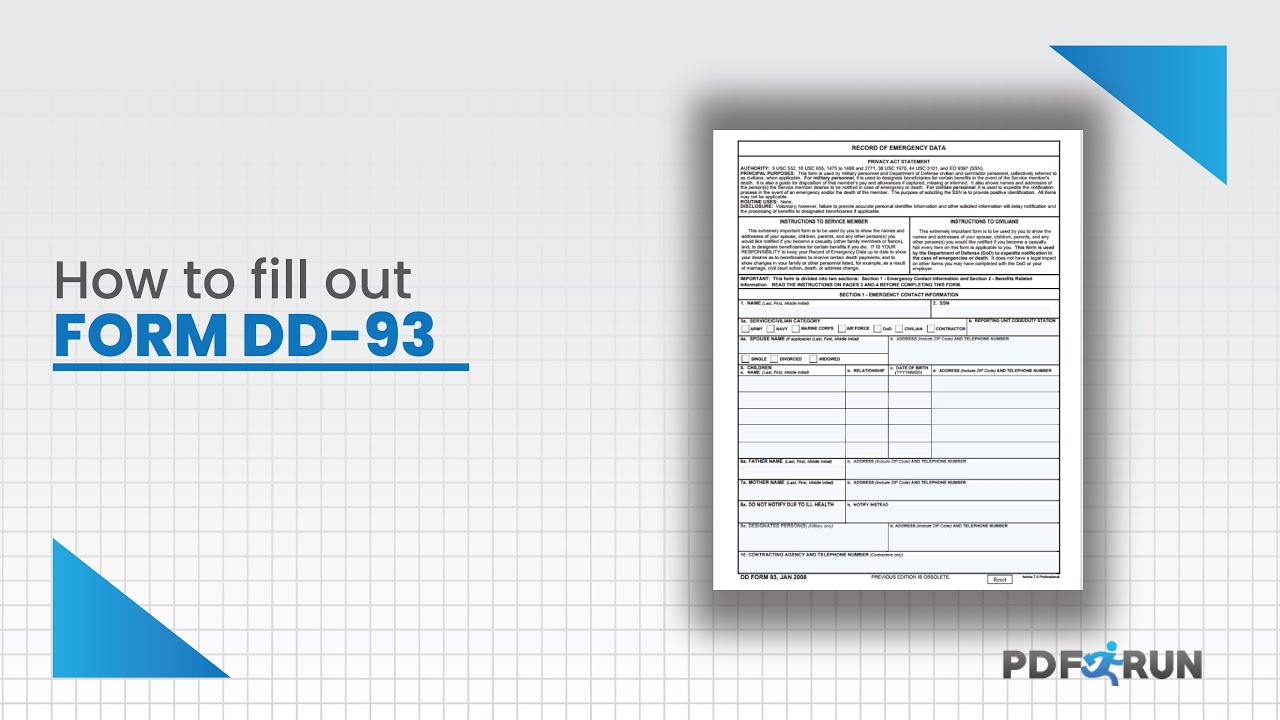 How to Fill Out Form DD-93 | PDFRun - YouTube