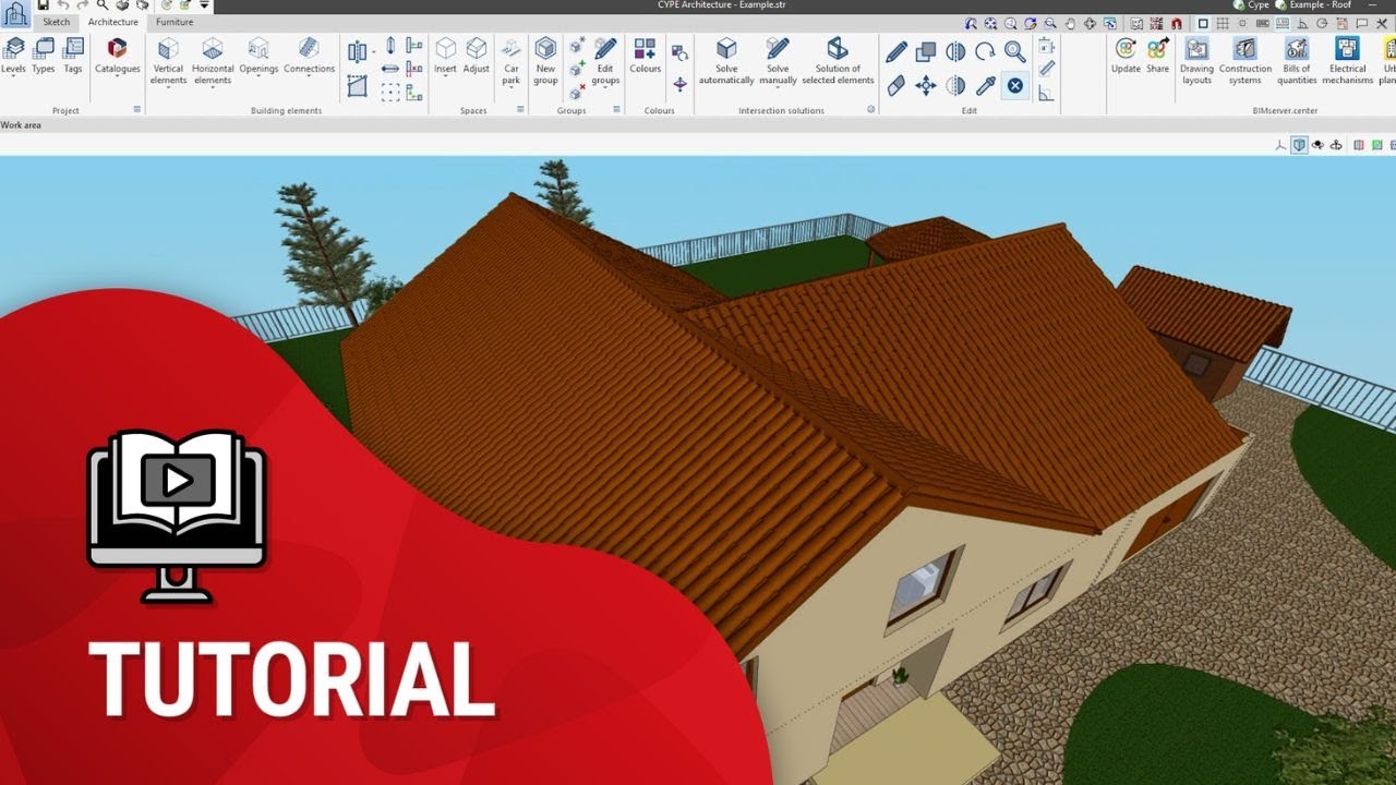 TUTORIAL: Cómo crear cubiertas inclinadas en CYPE Architecture - YouTube