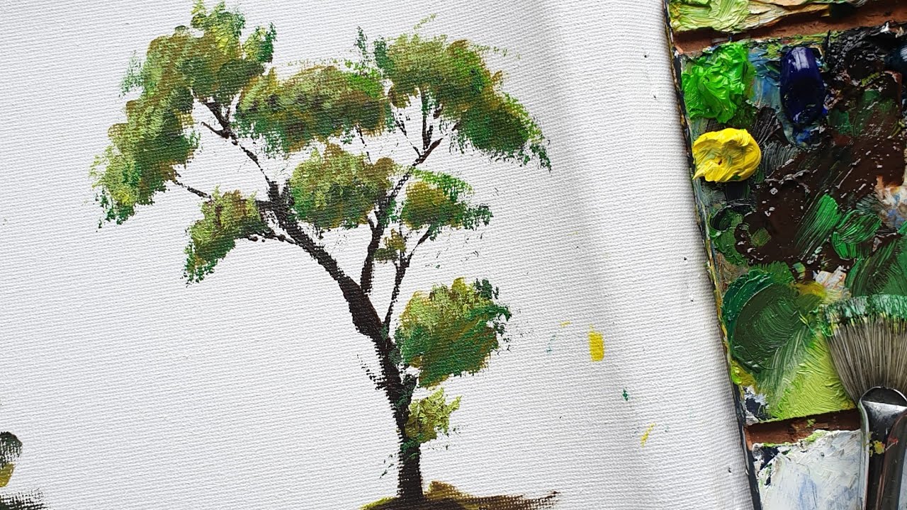 Simple way to Paint A Tree in oil, Detailed Guide: Daily Oil Painting ...