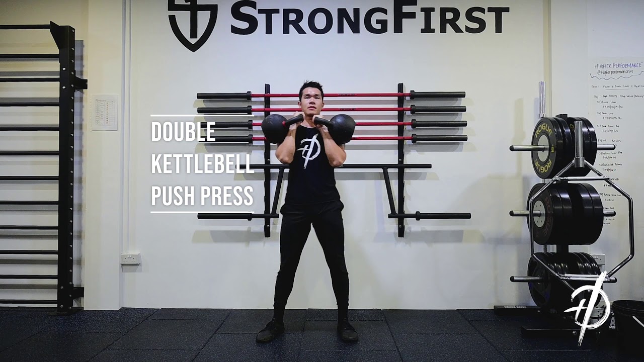 Double Kettlebell Push Press - YouTube