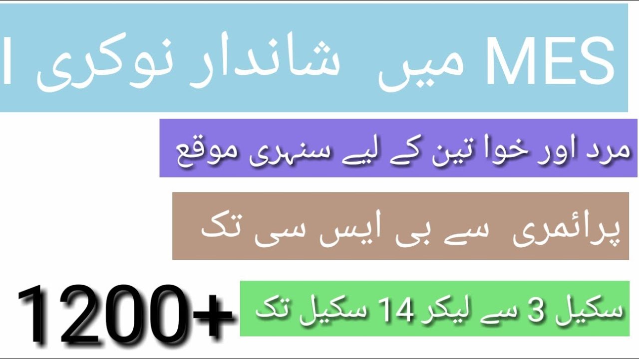 MES New Govt job in pakistan 2020||Must apply 2020 - YouTube