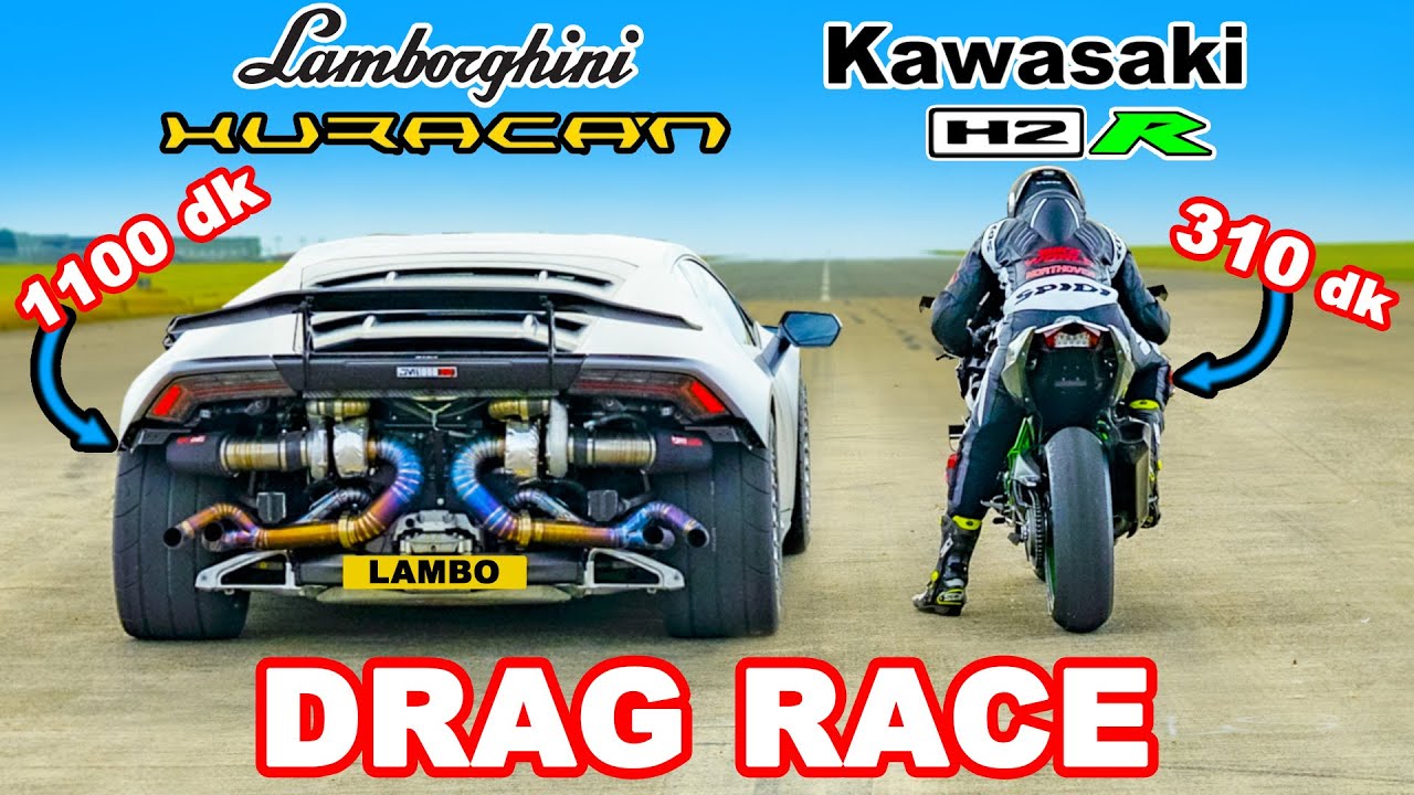 Lamborghini Huracan Turbo vs Kawasaki H2R: DRAG RACE - YouTube