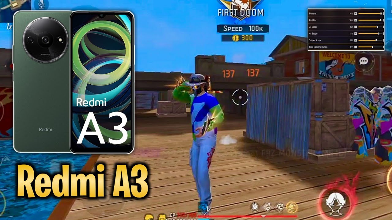 Best Settings 🔥 Redmi A3 Free fire Headshot Setting | Redmi A3 Free ...