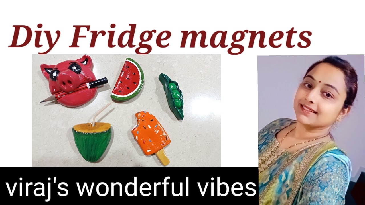 DIY clay fridge magnets | clay craft | How to make clay fridge magnets ...