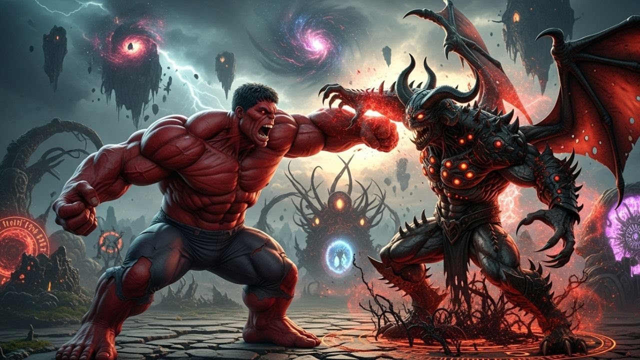 Supernatural Showdown: Hulk vs. a Demonic Entity in a Cursed Dimension ...