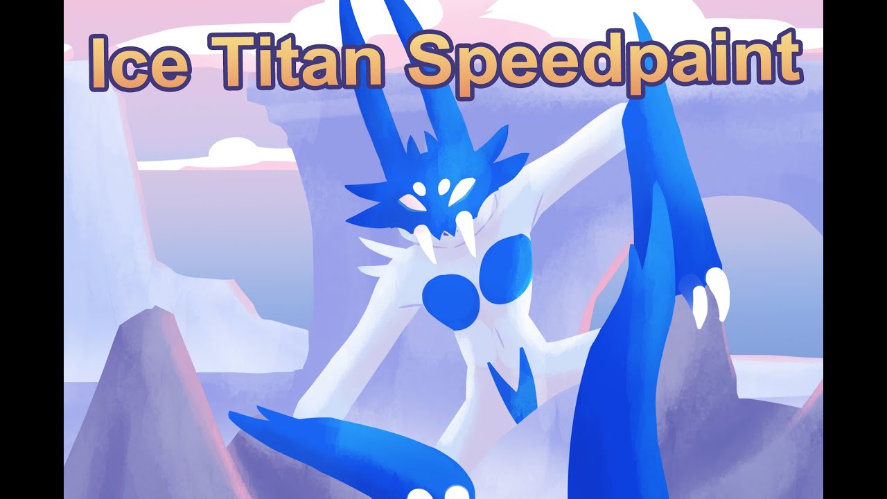 Fantasy Ice Titan and Frozen Landscape Speedpaint - YouTube