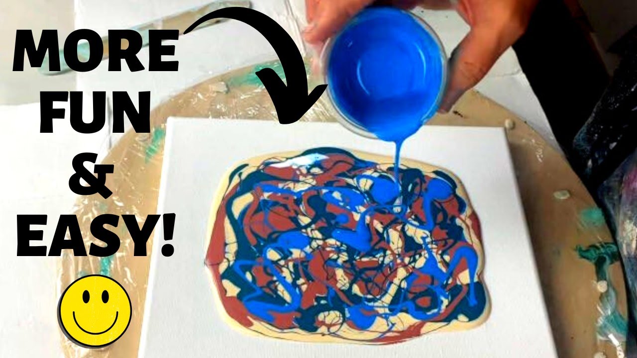 EASY ABSTRACT POUR - Having fun building on an easy acrylic pour ...