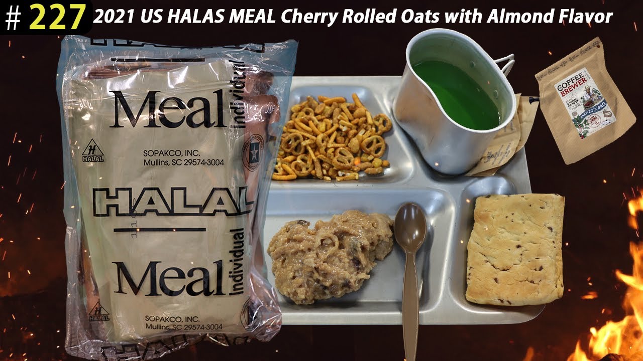 미군 전투식량 할랄 HALAL MRE 2021 Cherry Rolled Oats with Almond Flavor ...