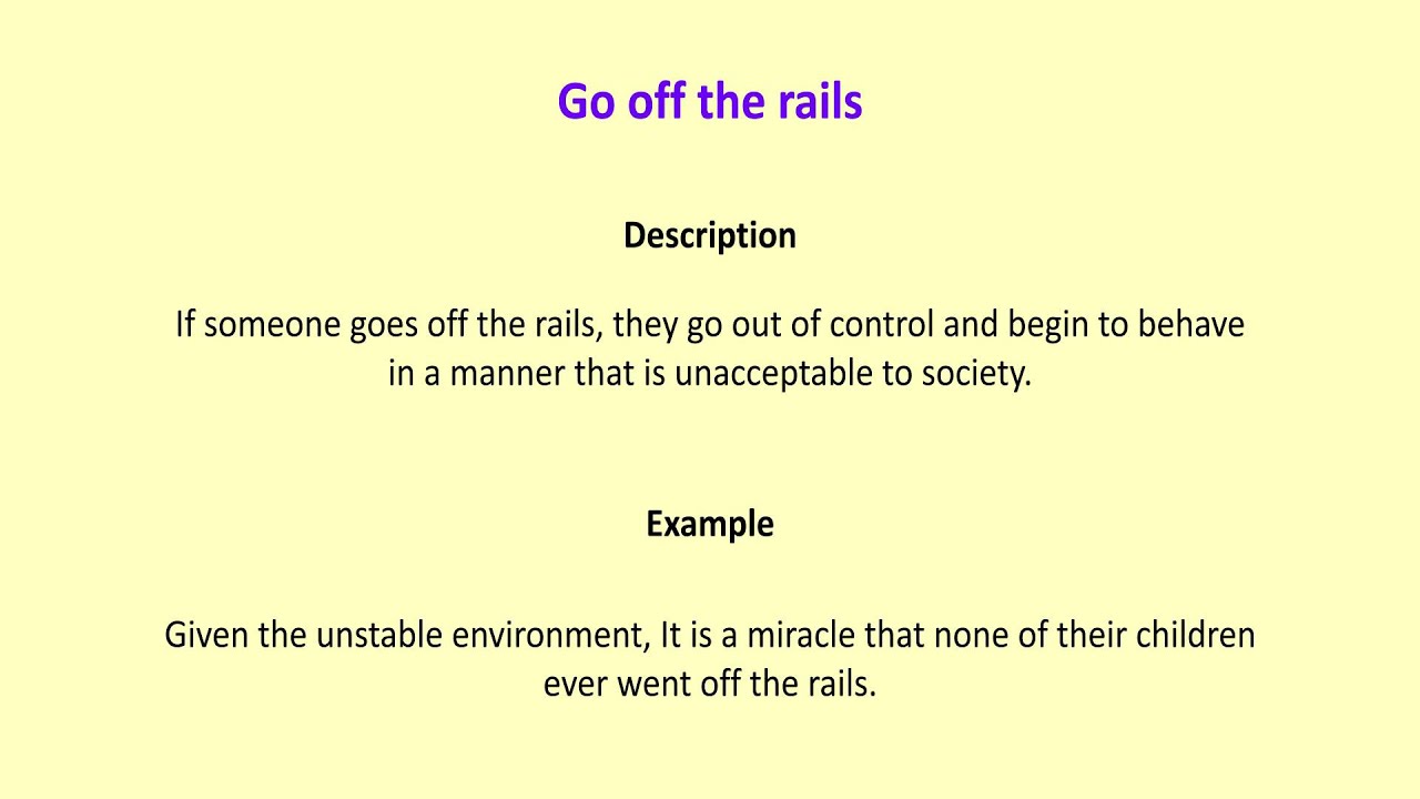 Go off the rails - YouTube