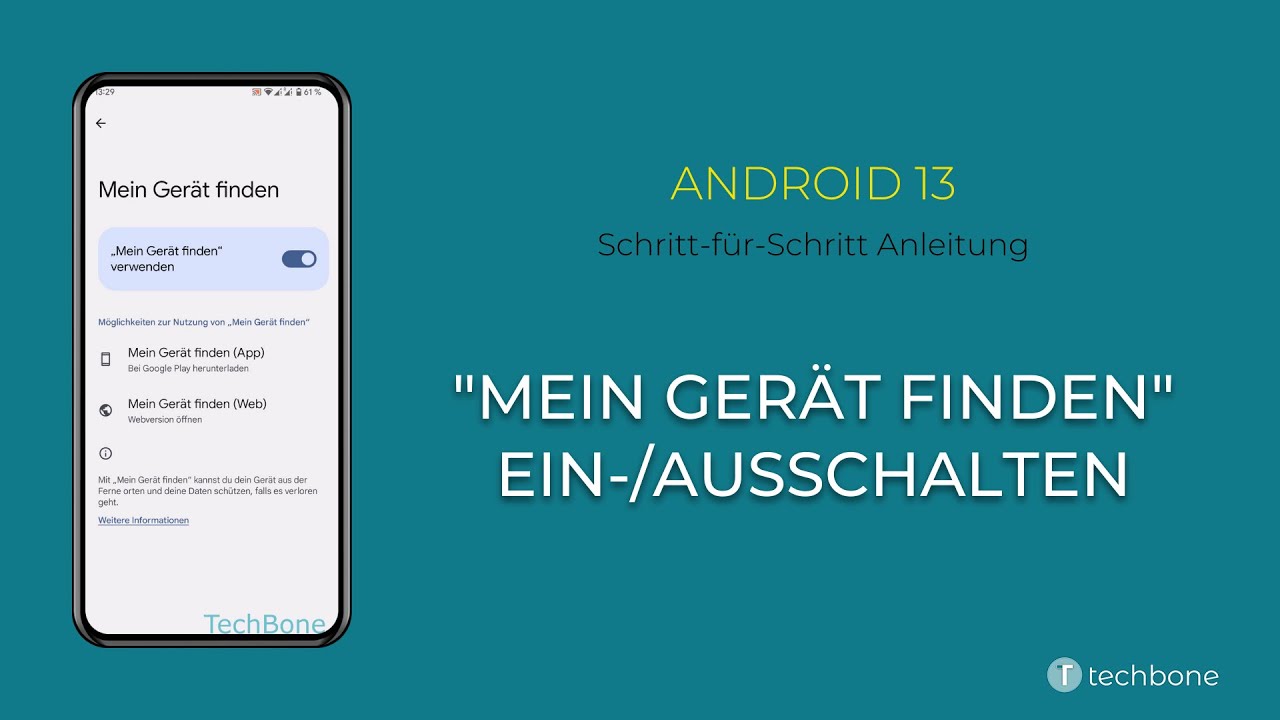"Mein Gerät finden" einschalten oder ausschalten [Android 13] - YouTube