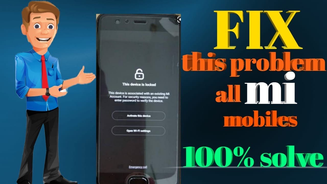 Solve *Activate This Device* Mi account problem bypass lock | While ...