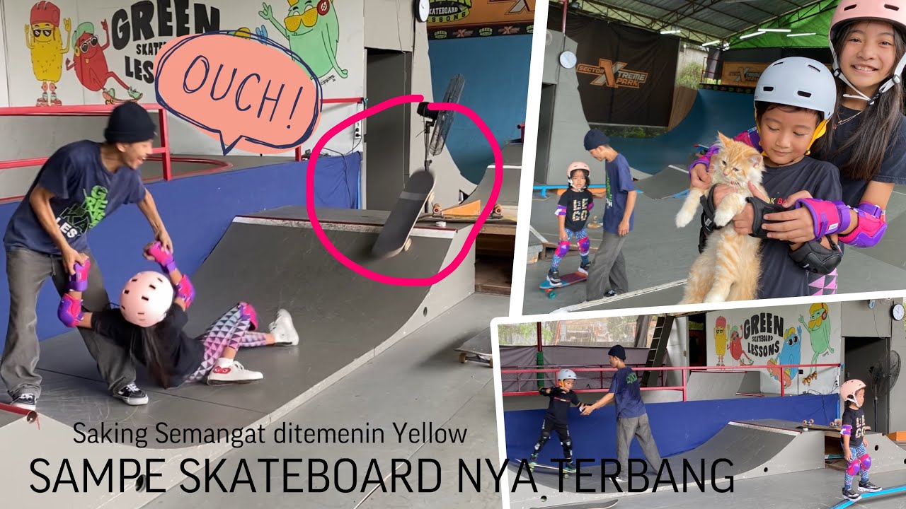 Main SkateBoard ditemani si Kucing Lucu Yellow | Trik Skateboard untuk ...